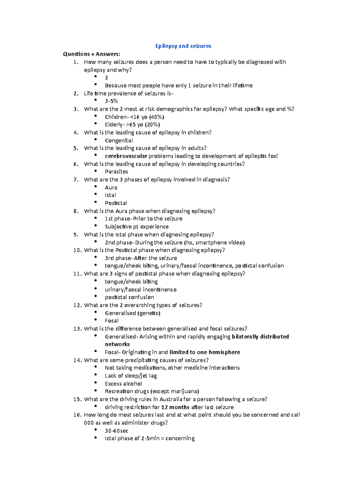 Epilepsy and seizures - Clinical Science, neurological - Epilepsy and ...