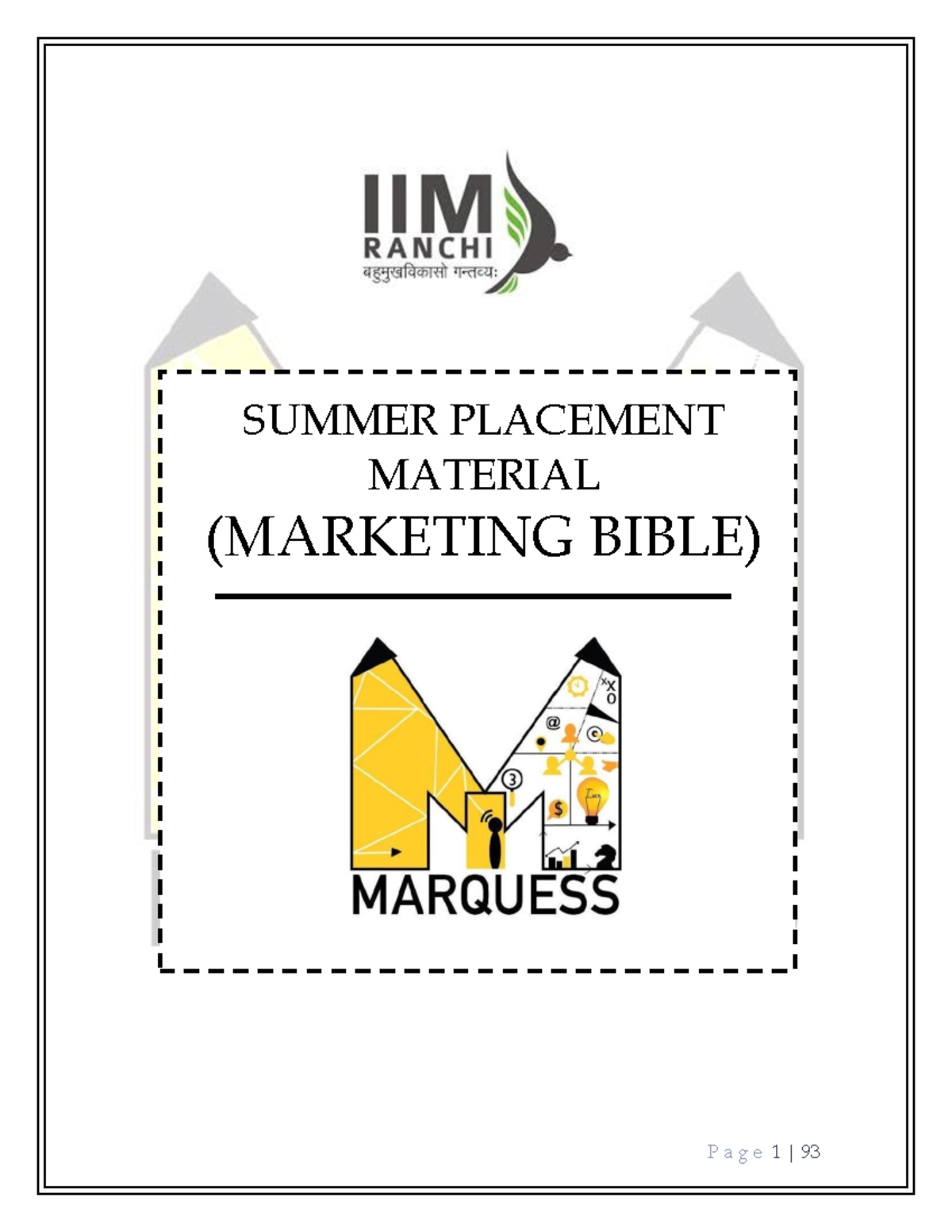 Placement Preparation Marketing (Core concepts) - SUMMER PLACEMENT ...