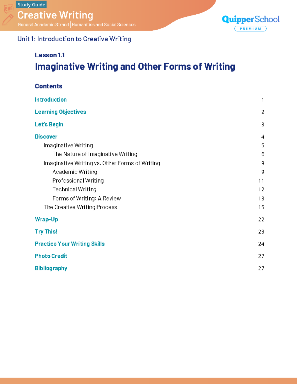 CRW11 12 Q1 0101M SG Imaginative Writing and Other Forms of Writing ...