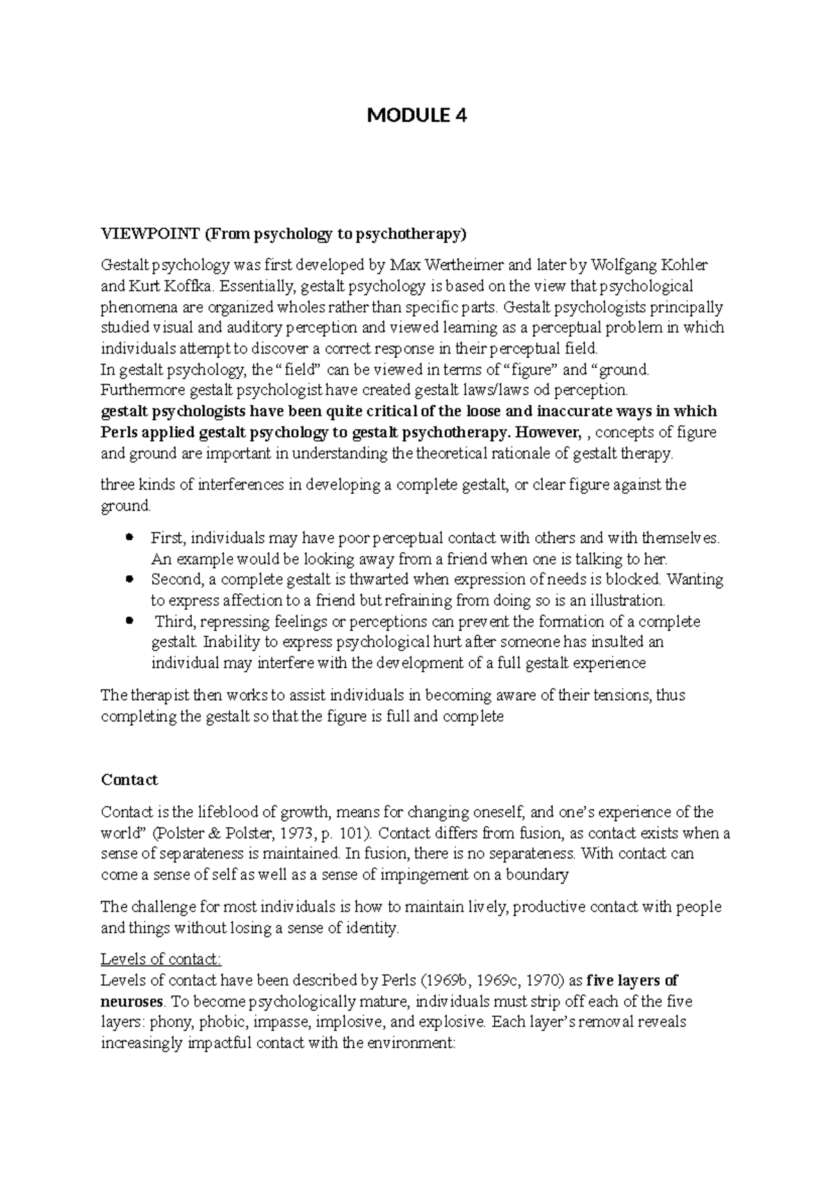 Module 4 -Humanistic - MODULE 4 VIEWPOINT (From psychology to ...
