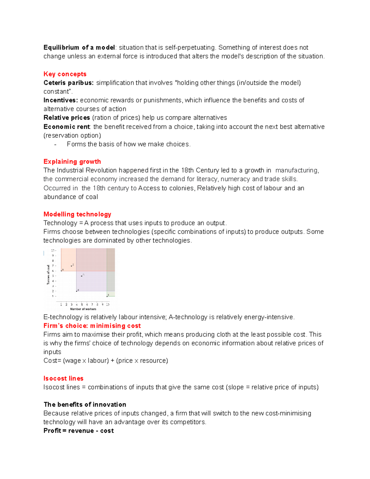 Week 2 technologucal change, population and growth - Equilibrium of a ...