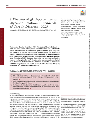 ADA DM - Definición de parámetros para ADA - Standards of Care in ...