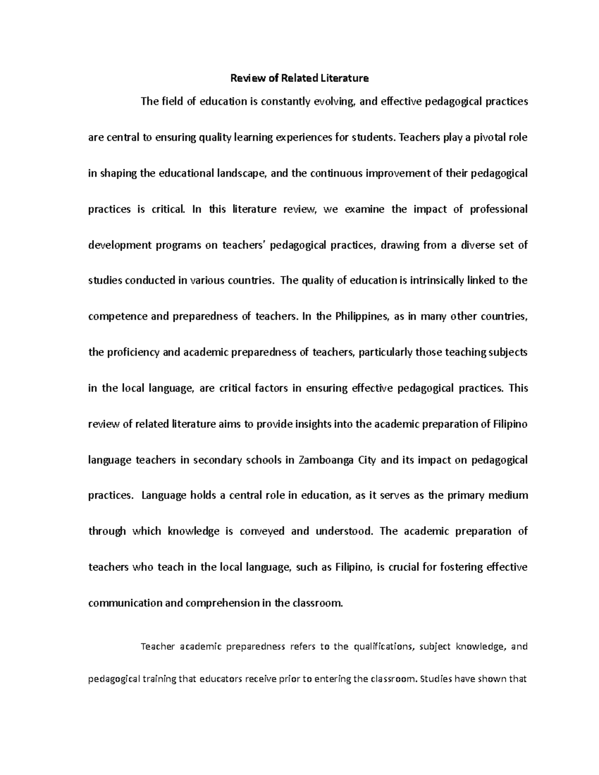 Study-literature - just study material for students - Review of Related ...