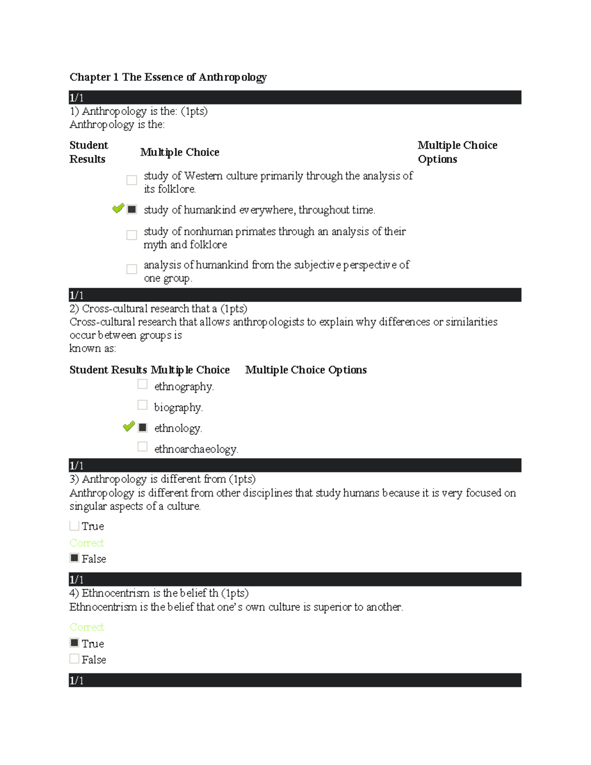 Introduction to Anthropology Exam 1 Study Guide - Chapter 1 The Essence ...