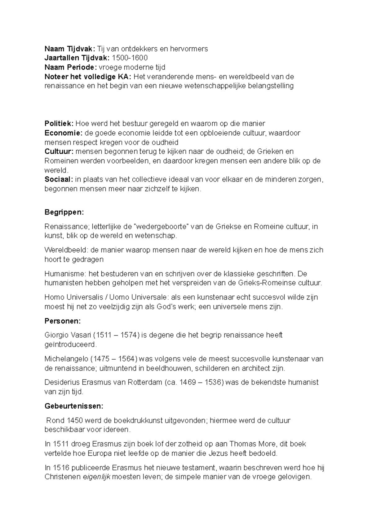 Ka 18Ka 18Ka 18Ka 18Ka 18Ka 18 - Naam Tijdvak: Tij van ontdekkers en ...