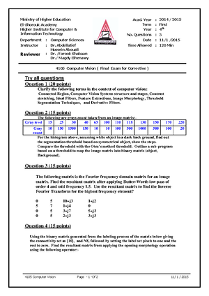Computer Vision Final 2017 2018 - Ministry of Higher Education Acad ...