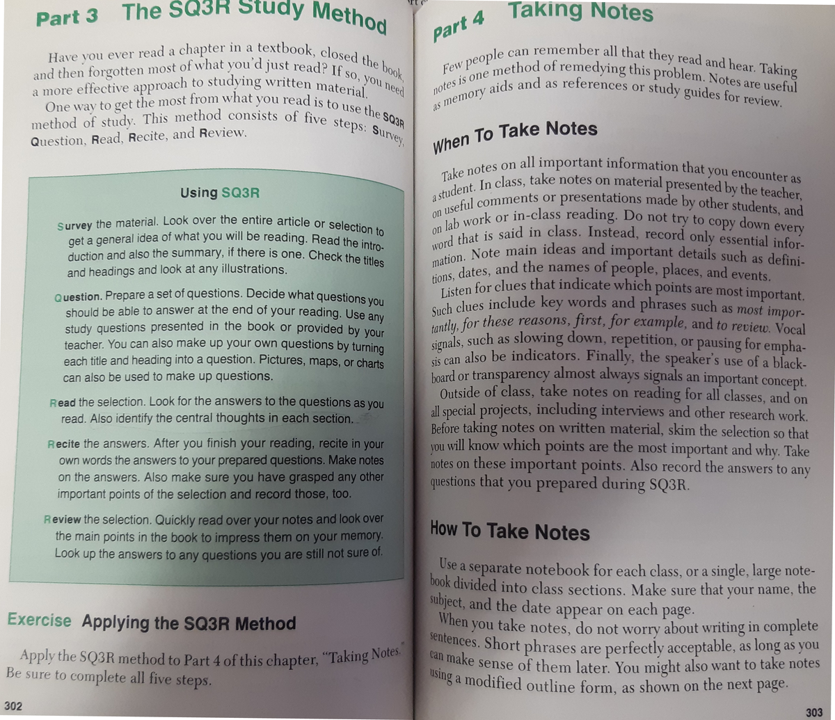 The SQ3R study method - notes - SPPB021 - Studocu