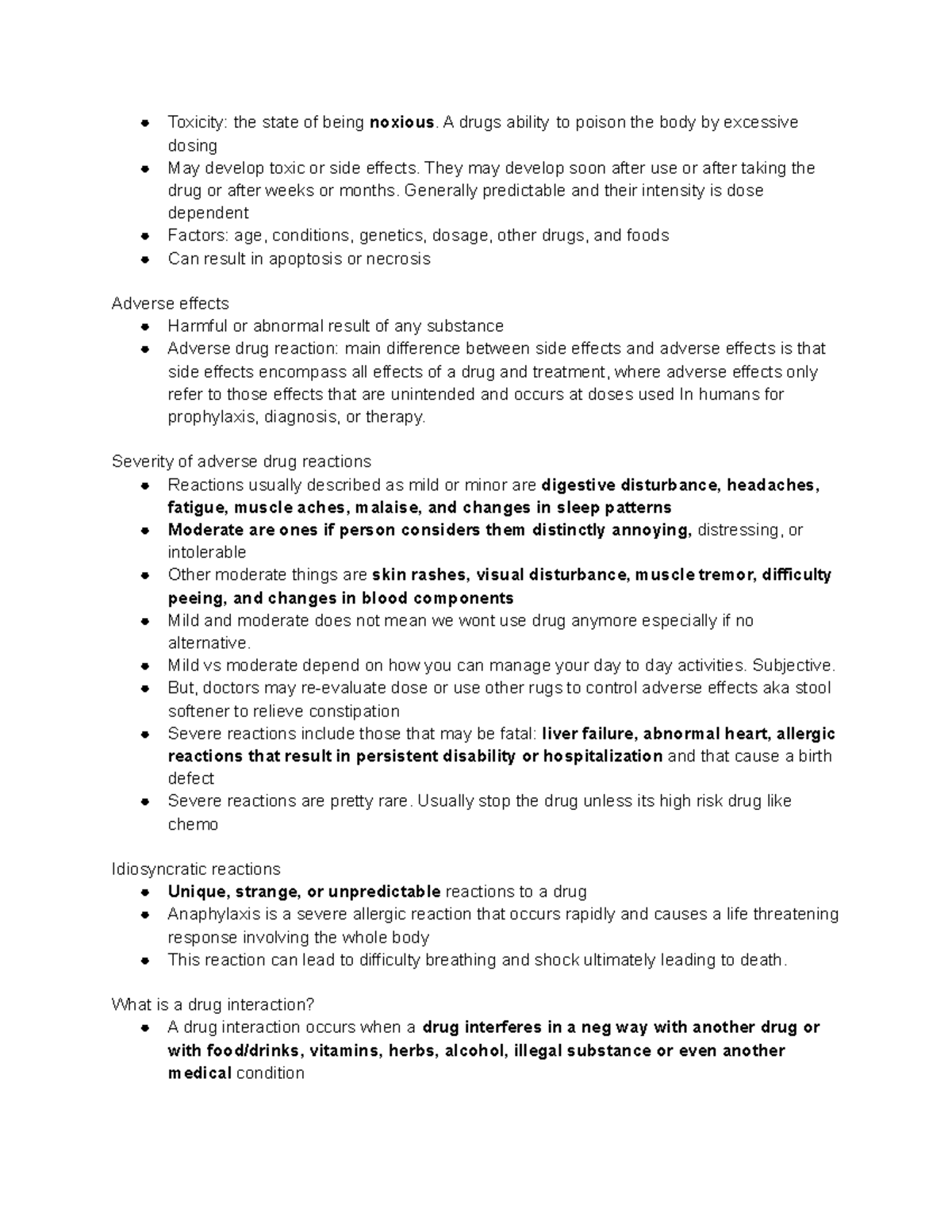 Untitled document - notes - Toxicity: the state of being noxious. A ...