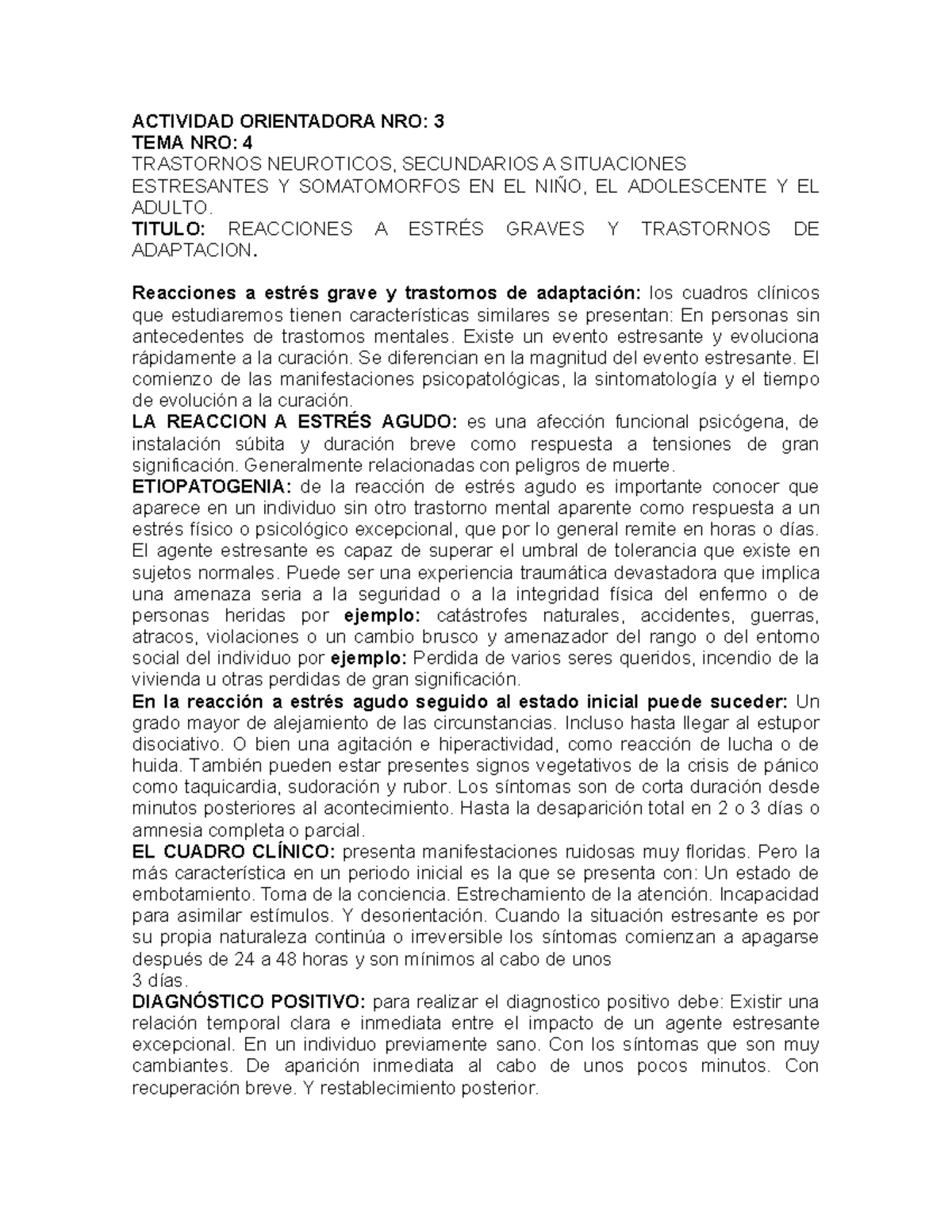 Actividad Orientadora NRO 4 - ACTIVIDAD ORIENTADORA NRO: 3 TEMA NRO: 4 ...