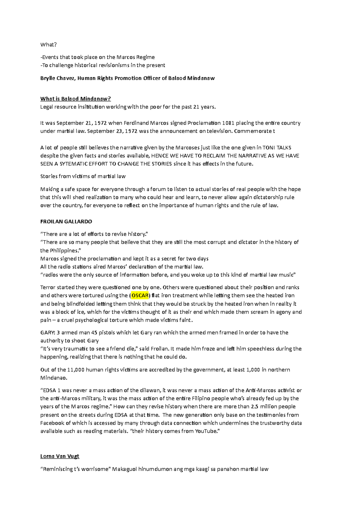 DC22 Feature Story Oral Communication Studocu