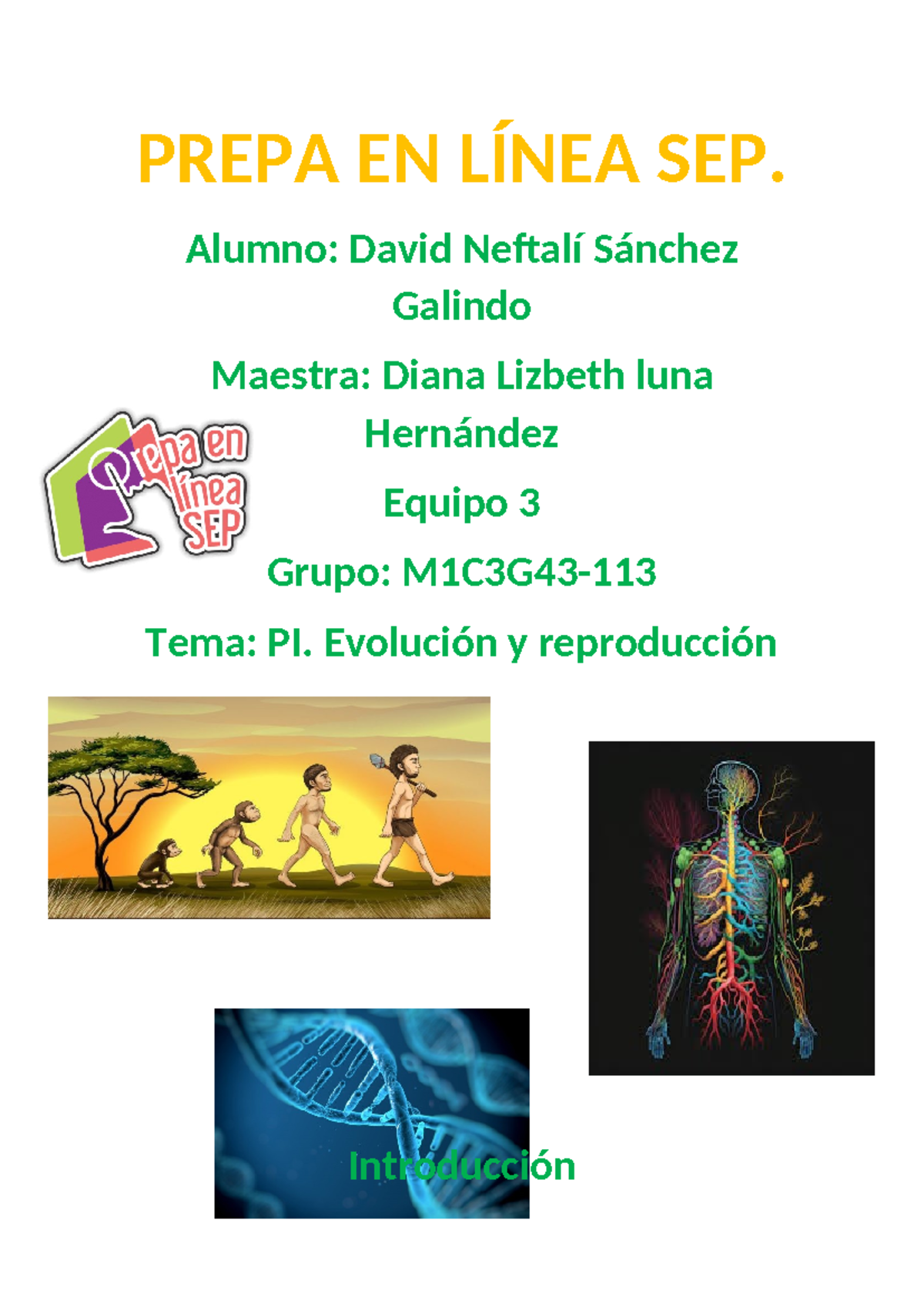 Prepa EN Línea SEP - PREPA EN LÍNEA SEP. Alumno: David Neftalí Sánchez ...