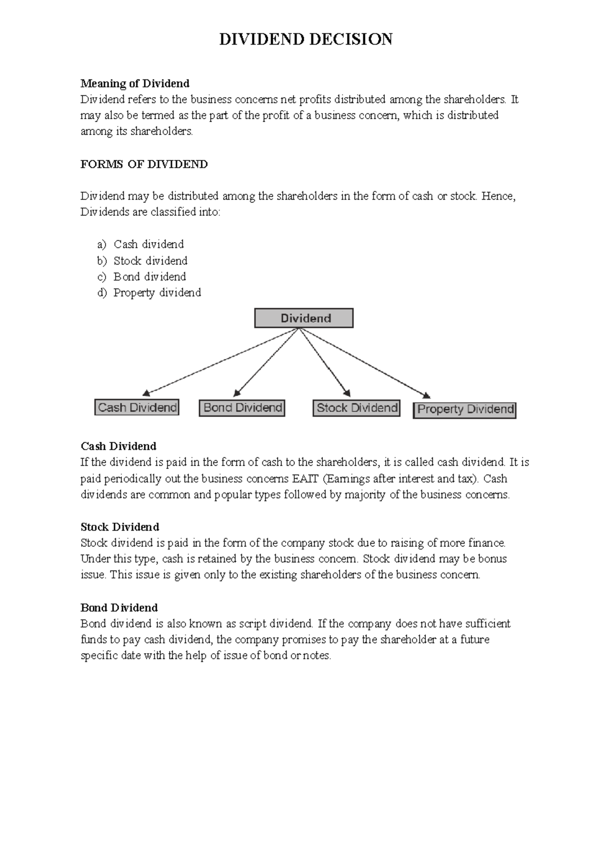 Dividend Decision - DIVIDEND DECISION Meaning of Dividend Dividend ...