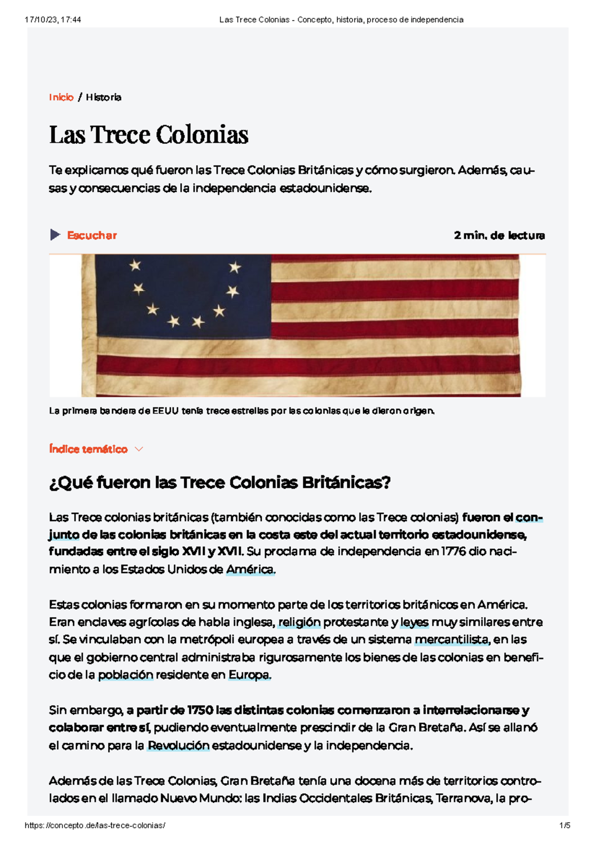Las Trece Colonias - Concepto, historia, proceso de independencia ...