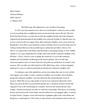 Civic Engagement Topic Proposal - Meriza Gomez HIST 1302- Professor ...