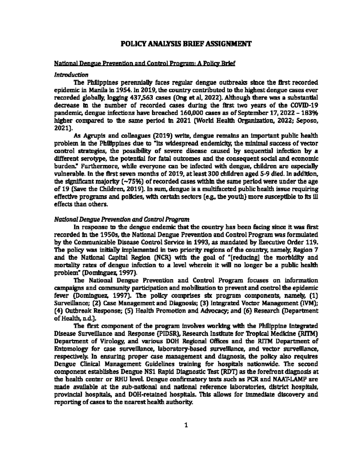 SEAS103i Policy Analysis Brief - Comparative ASEAN Health Policies ...