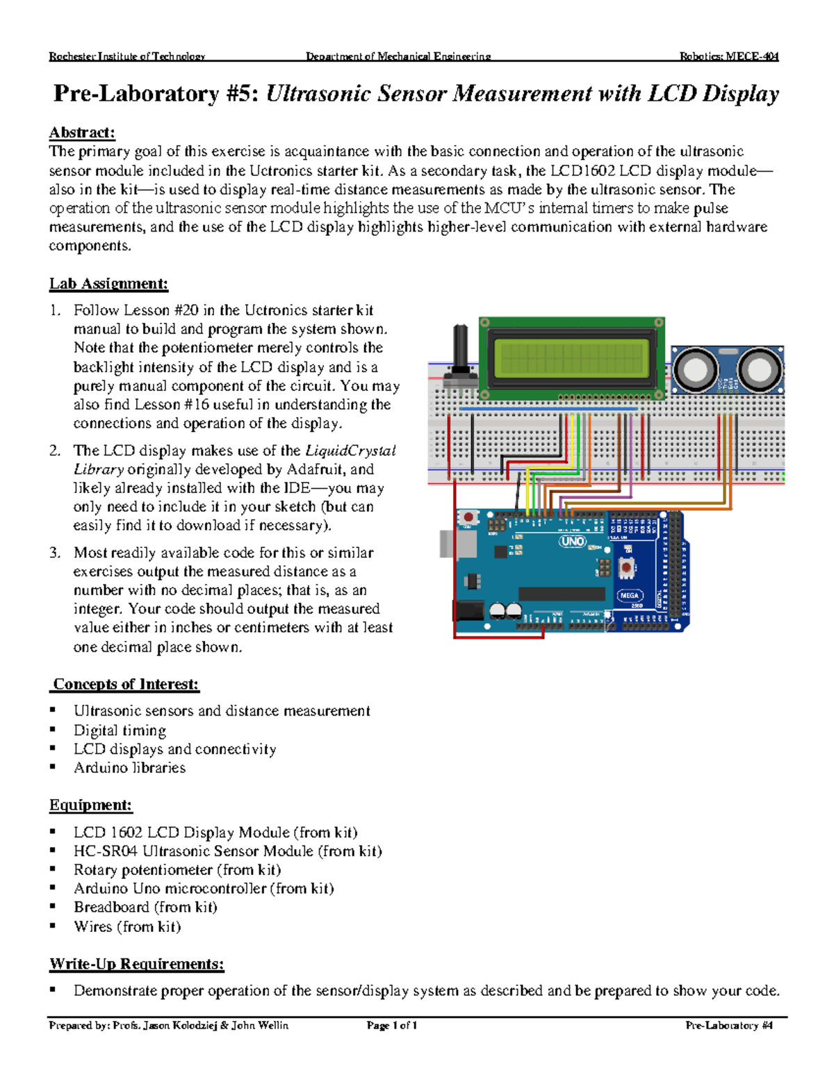 Pre Lab 5 Ultrasonic and LCD rev0 - Rochester Institute of Technology ...