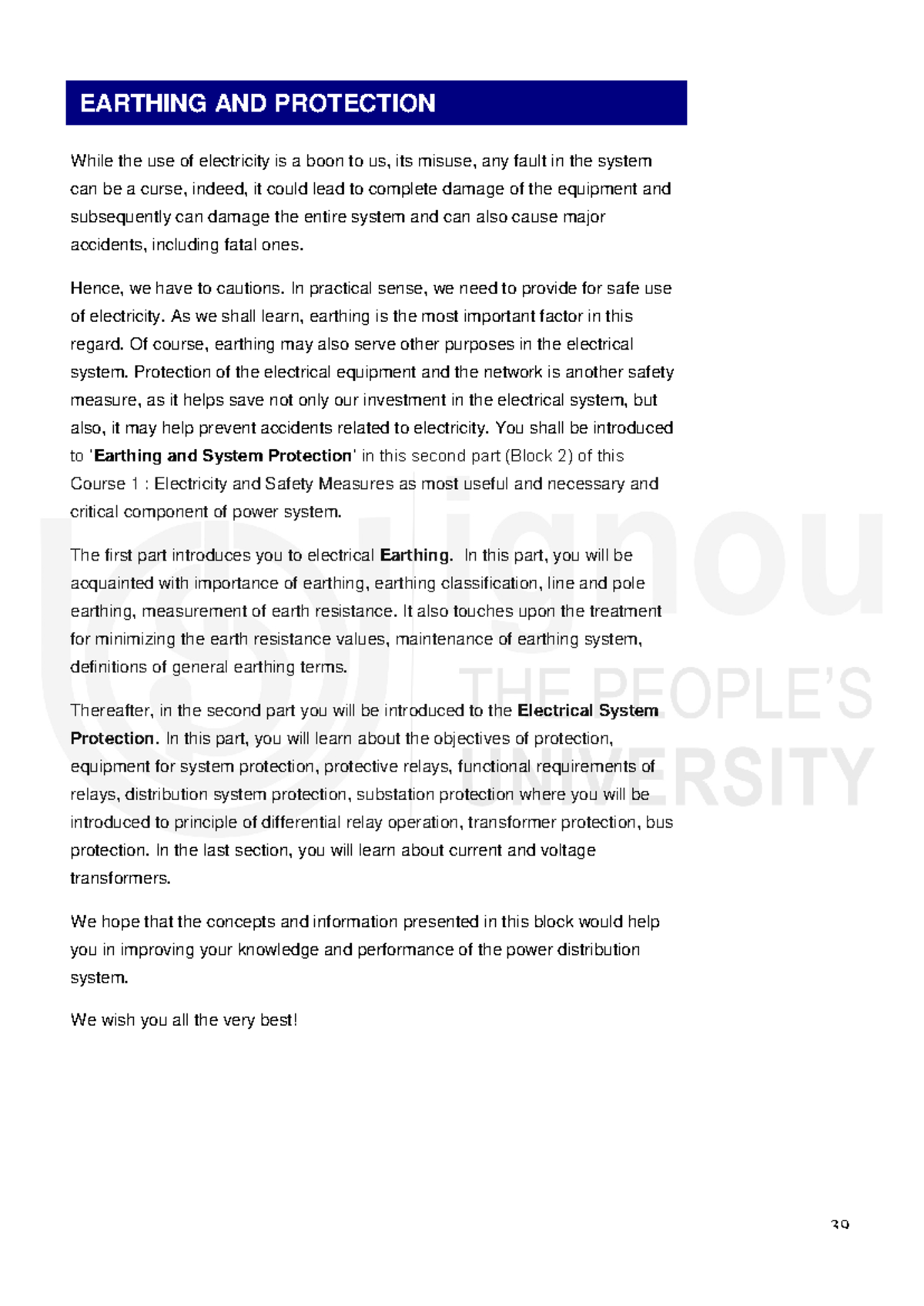 Earthing - Important - Earthing and System Protection While the use of ...