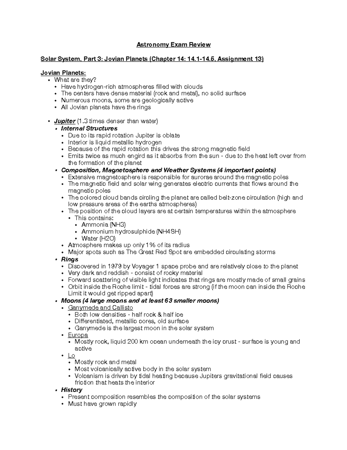 Astronomy Exam Review - Astronomy Exam Review Solar System, Part 3 ...