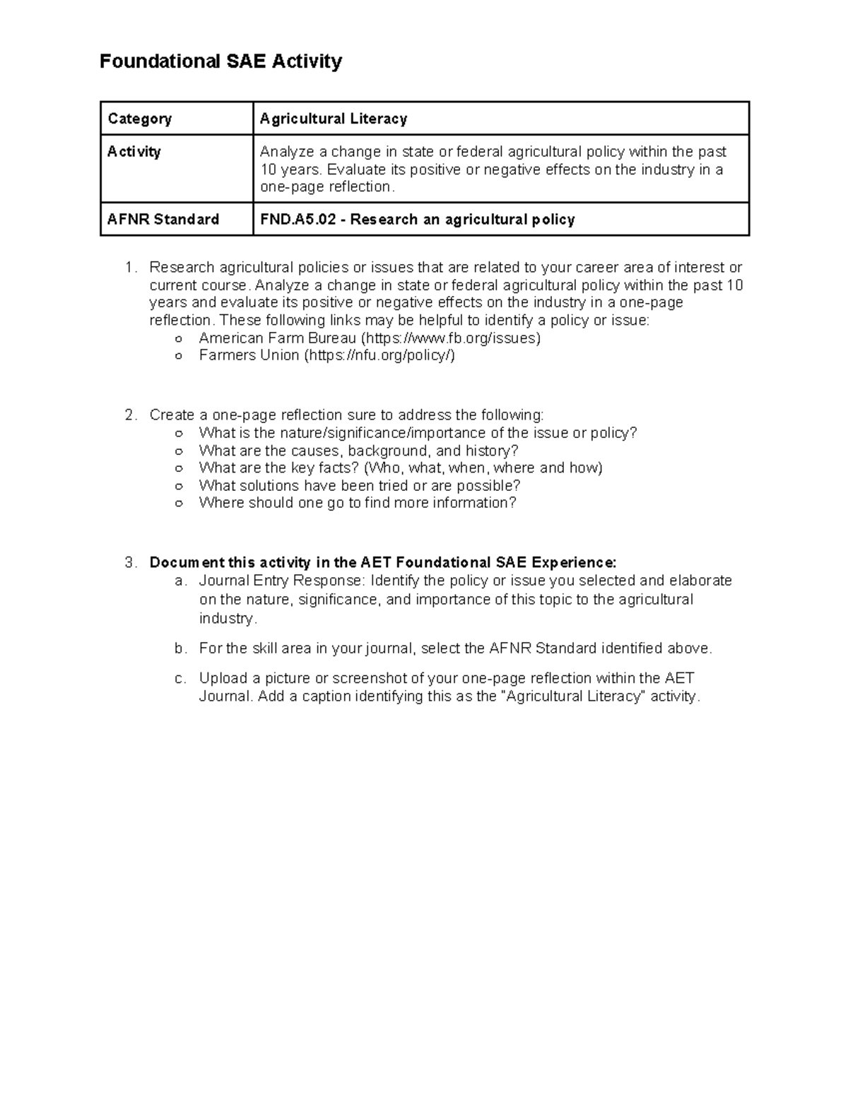 Ivan wayne. Policy - best class ever - Foundational SAE Activity ...