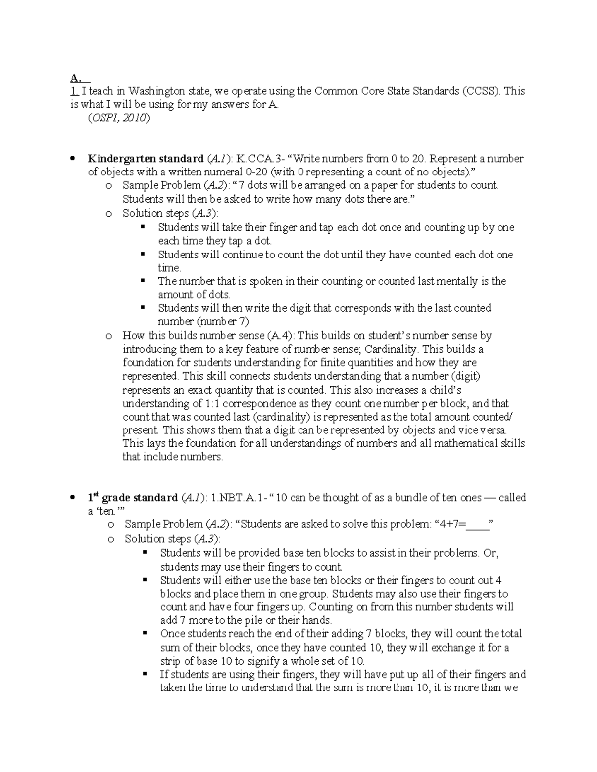 BNM3 TASK 1 (AOA2) - A. I teach in Washington state, we operate using ...