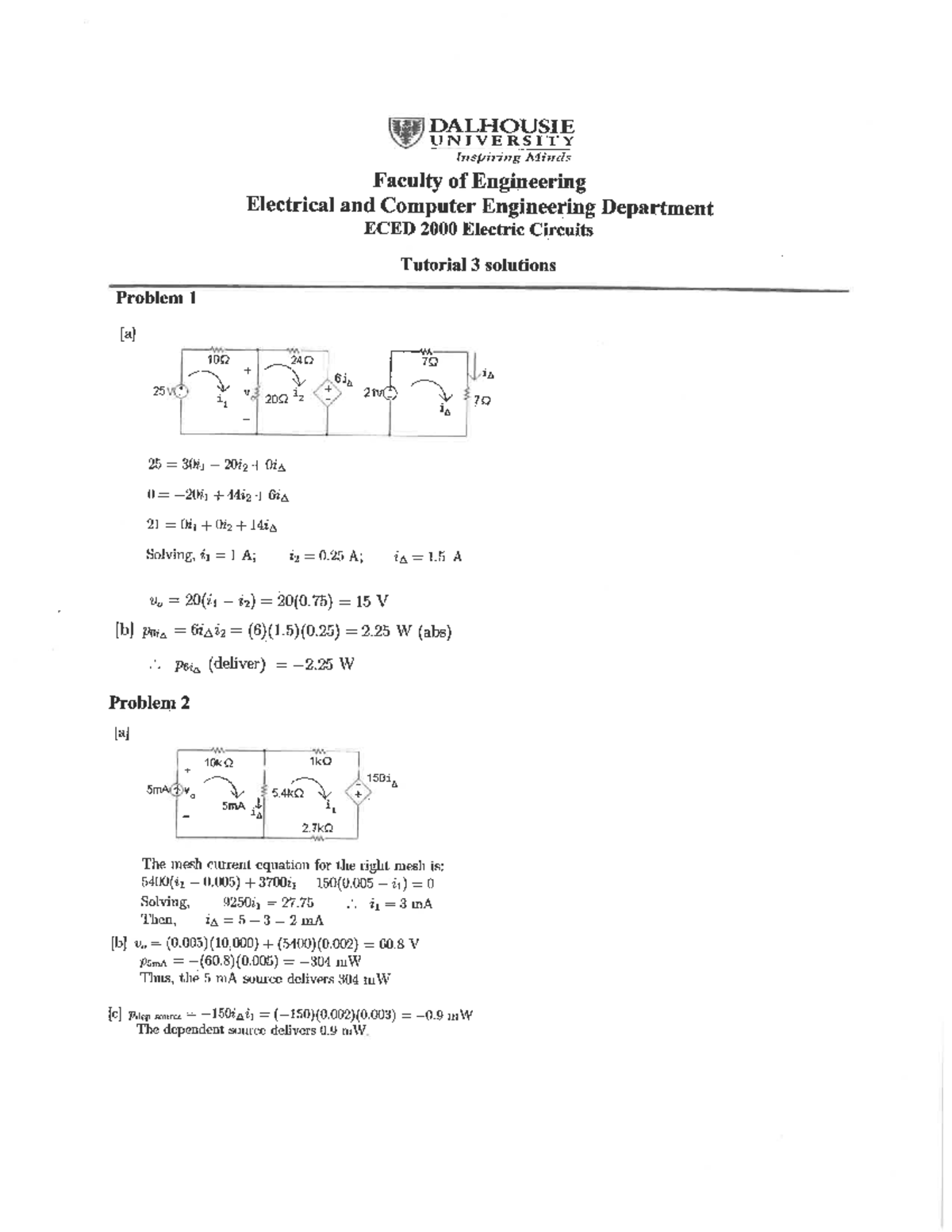 Tutorial 3 solutions - ECED 2000 - Studocu