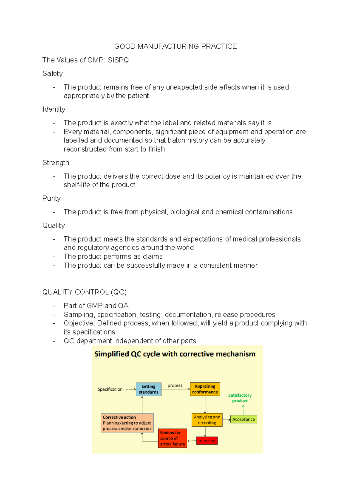 GOOD Manufacturing Practice - GOOD MANUFACTURING PRACTICE The Values of ...