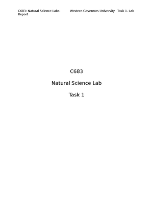 C683-Task 1 Natural Science Lab - Section I: Introduction and ...