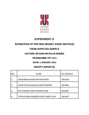 Biodiversity LAB Report 4 - LAB REPORT EXPERIMENT 4: RAT DISSECTION LECTURE: DR LUM WEI CHEN ...