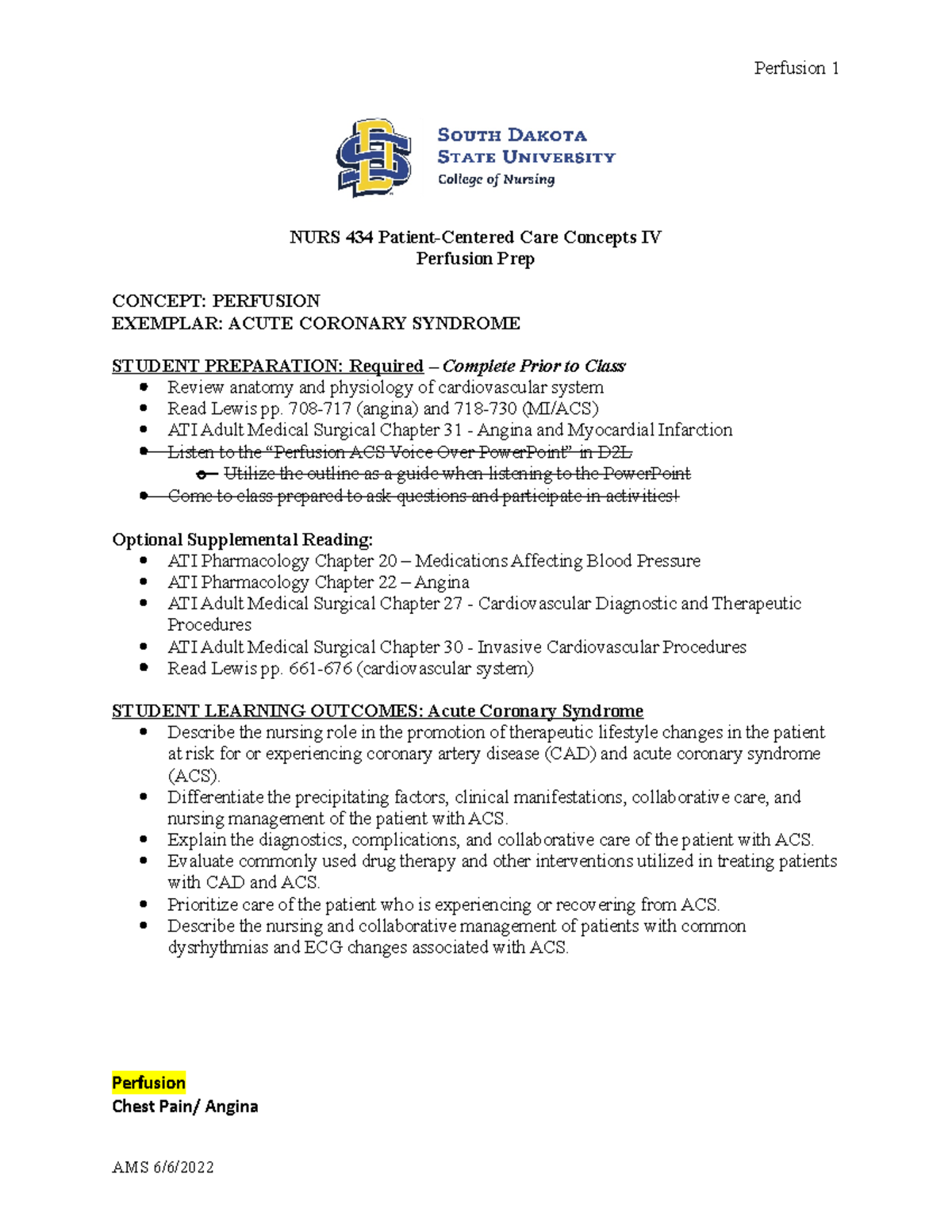 Perfusion - NURS 434 Patient-Centered Care Concepts IV Perfusion Prep ...