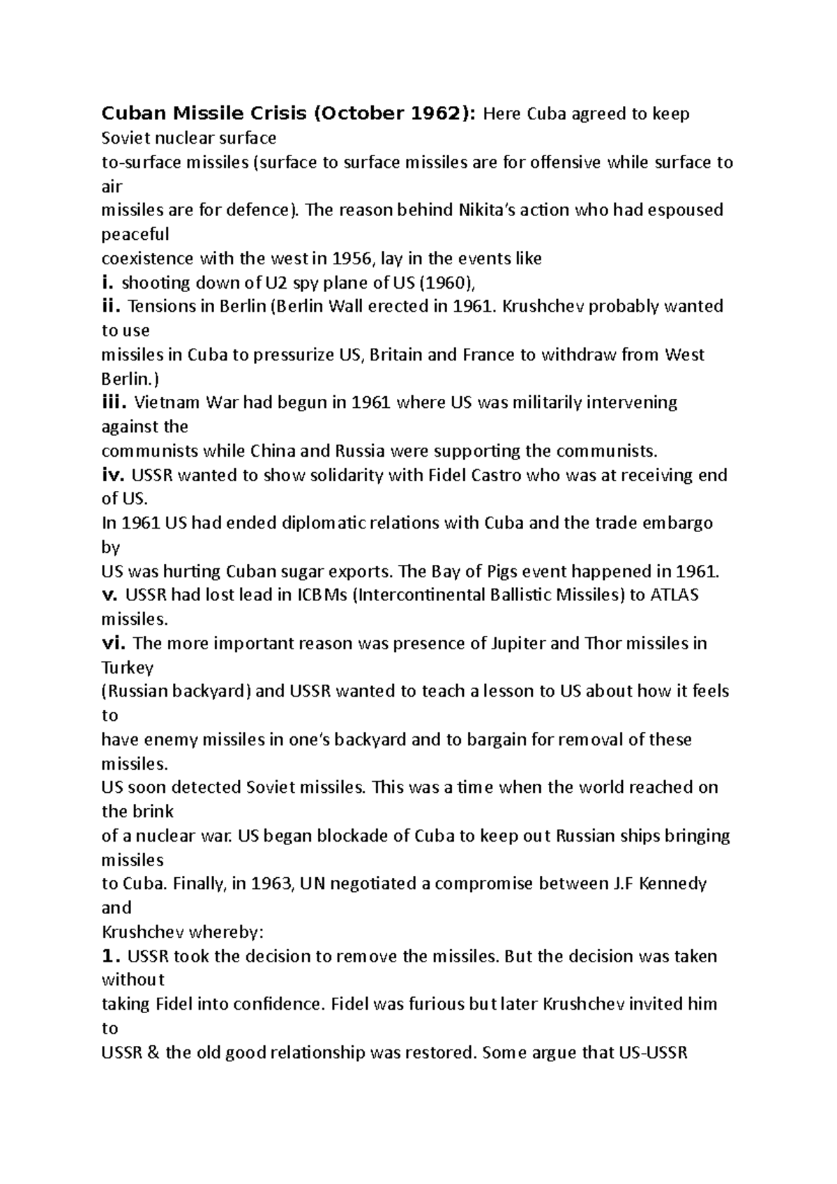 Cuban missile crisis, Vietnam War - Cuban Missile Crisis (October 1962 ...