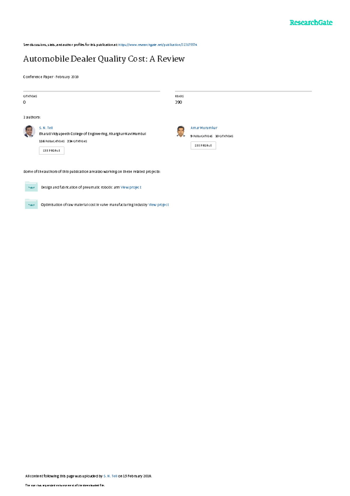 Automobile Dealer Quality Cost-AReview - See discussions, stats, and ...