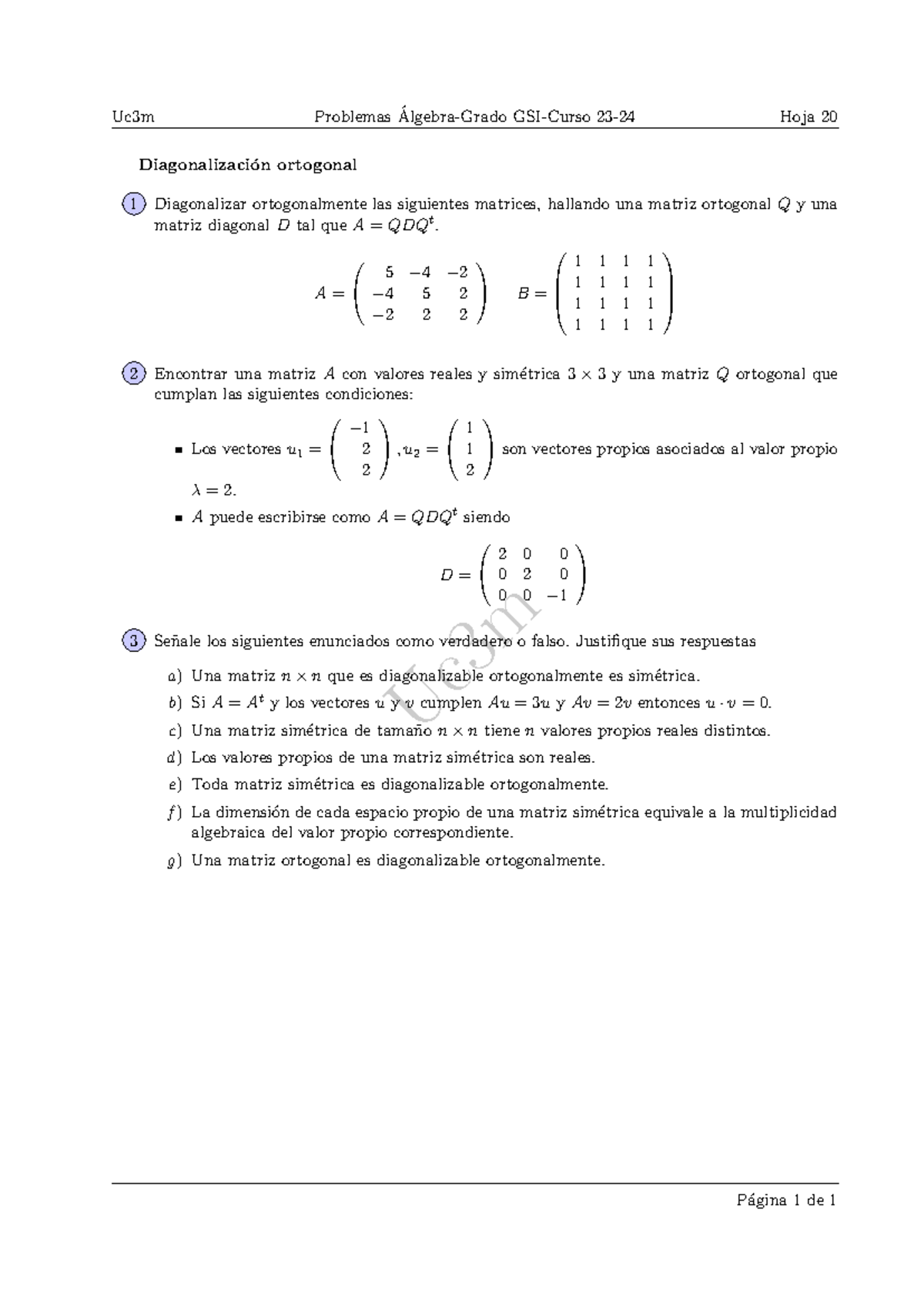 Hoja 20-Diagonalización Matrices Simétrica-GSI-23-24 - Uc3m Uc3m ...