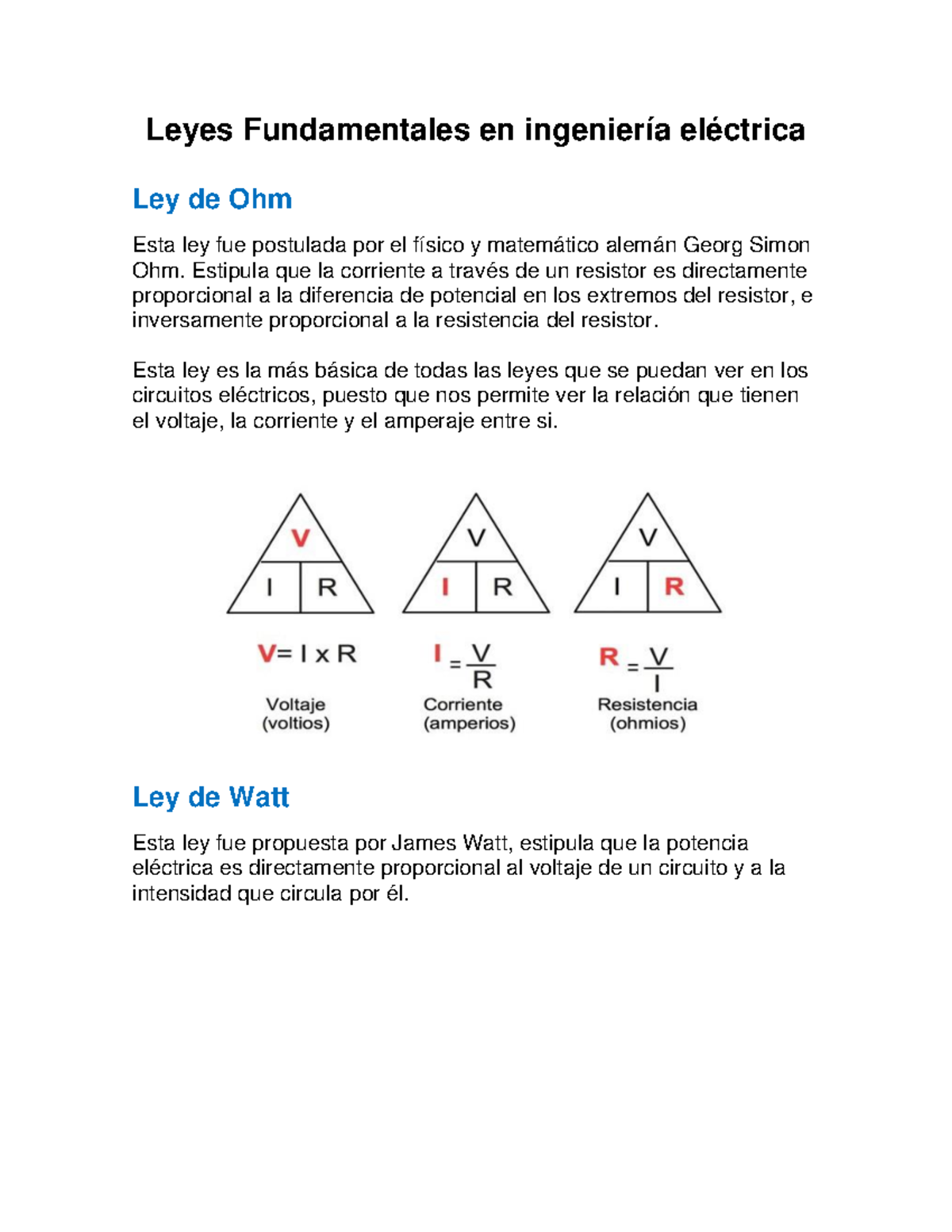 Circuitos Electricos-Leyes Fundamentales - Leyes Fundamentales en ingeniería eléctrica Ley de ...