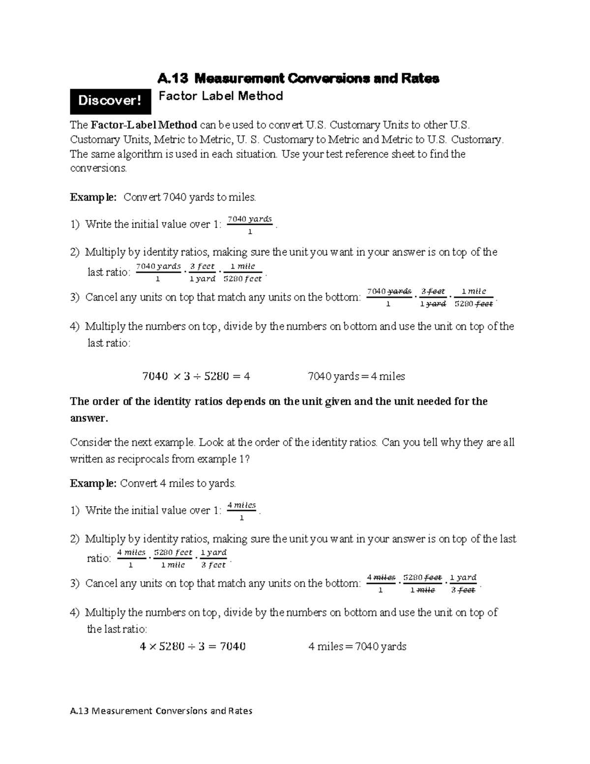 A.13 Measurement Conversions and Rates - A. 13 Measurement Conversions ...