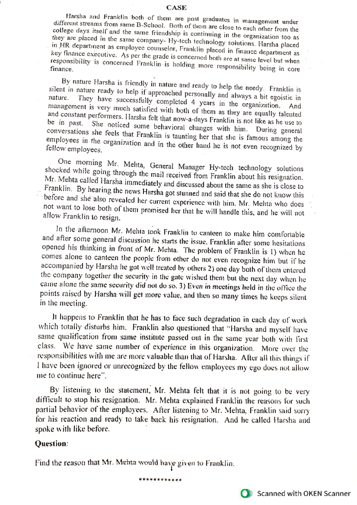 OB CASE Study - Management Information System - Studocu