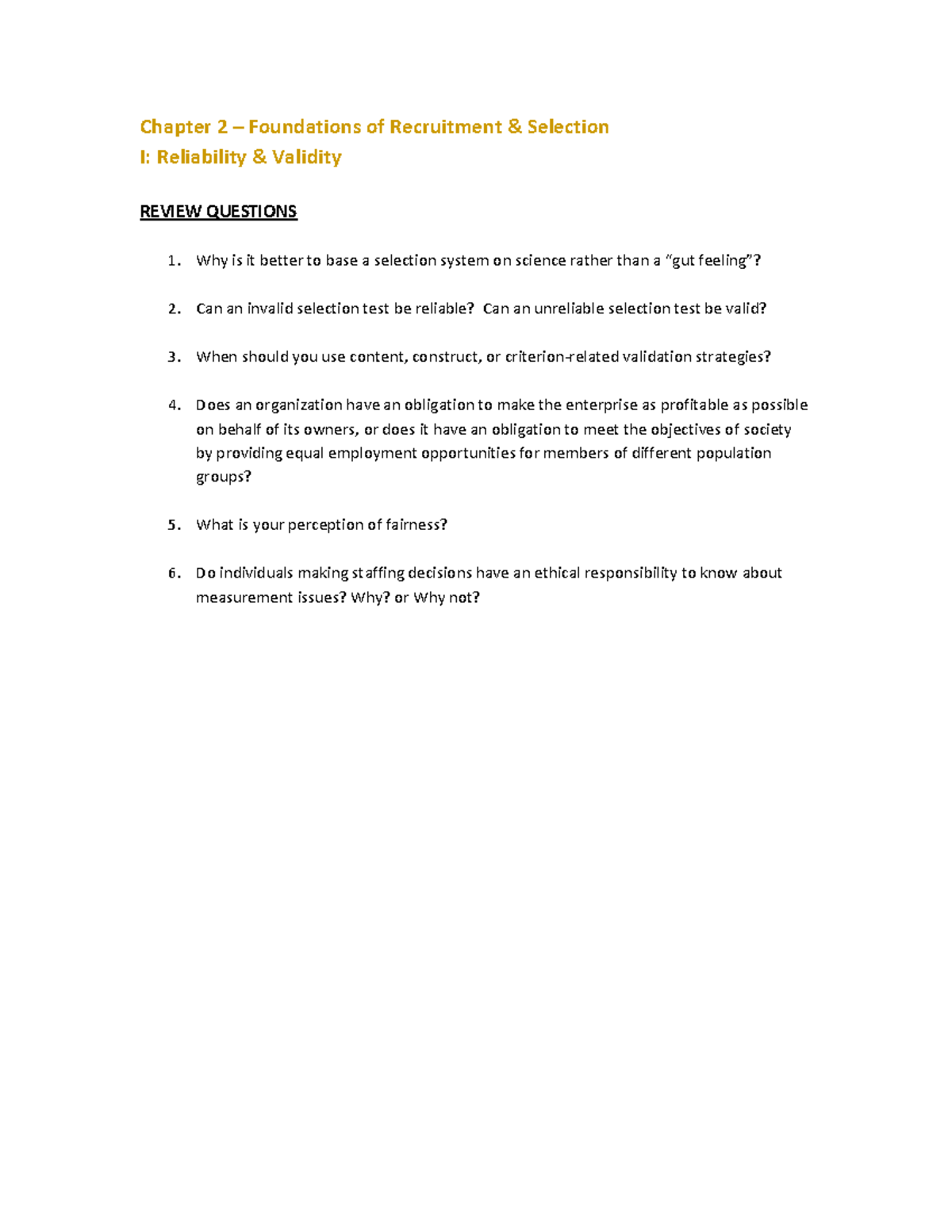 Ch.2 Review Questions - Chapter 2 – Foundations of Recruitment ...