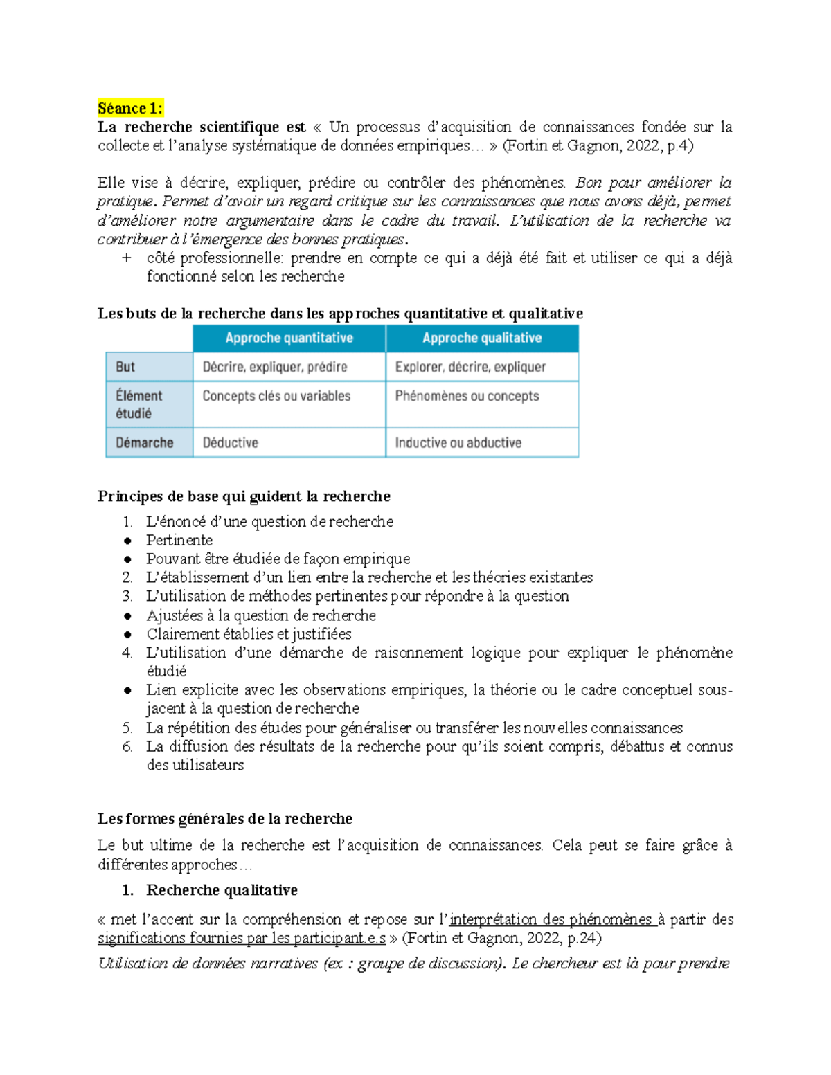 Copie de ORH3000 - Note de cours intra - Séance 1: La recherche ...