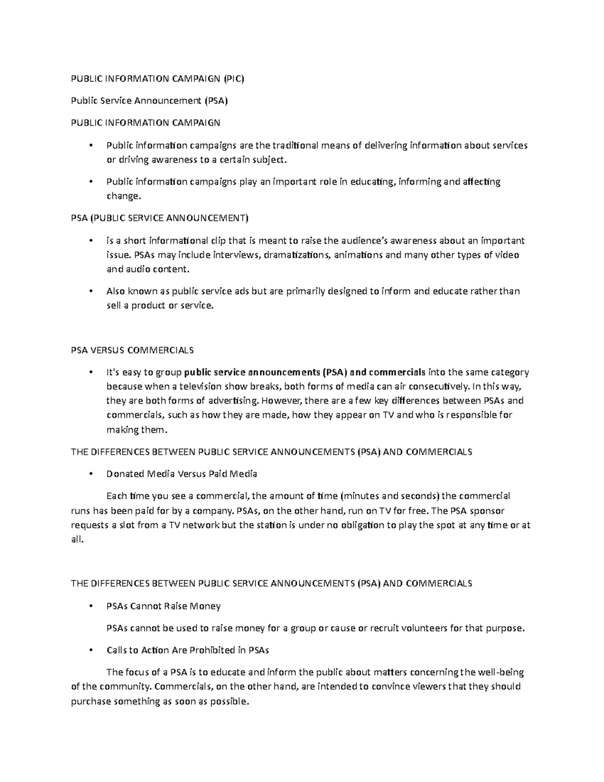 Public information campaign (PIC) - PUBLIC INFORMATION CAMPAIGN (PIC ...