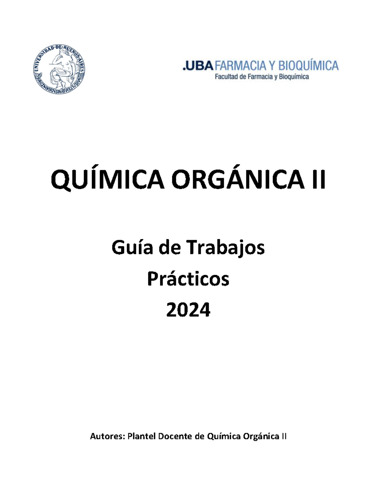 Guia TP QOII 2024 - Tph - QUÍMICA ORGÁNICA II Guía de Trabajos ...