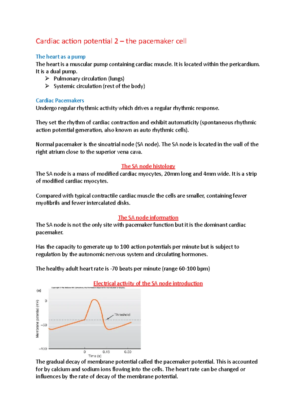 8 Cardiac action potential 2 – the pacemaker cell - Cardiac action ...