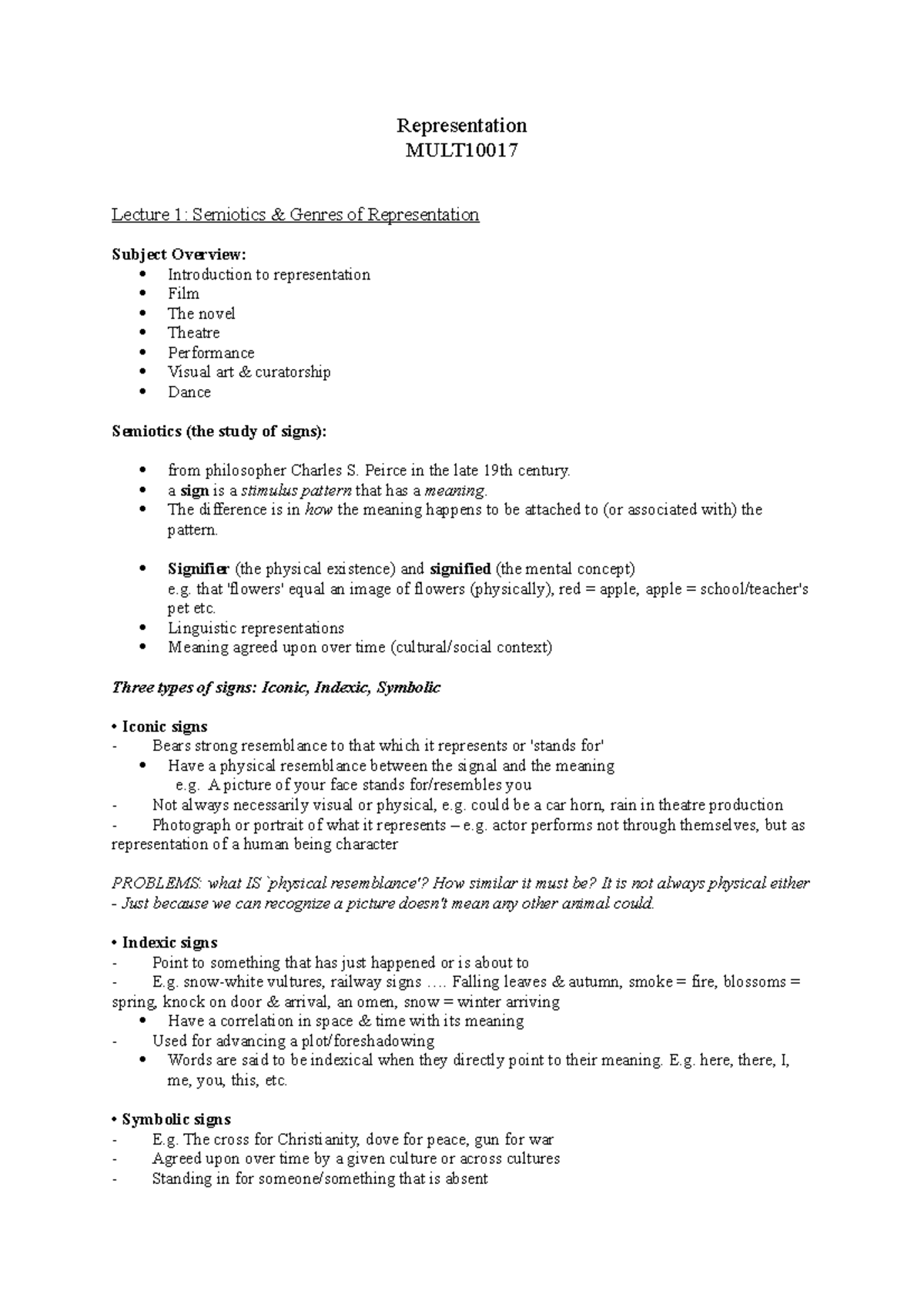 ALL MULT10017 Representation Lectures - Representation MULT Lecture 1 ...