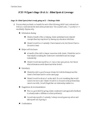 Egan's Model Stage Two - lecture notes over in-class information - Egan ...