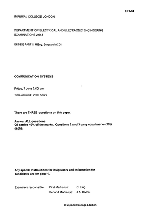 Communications - Past Papers - Studocu