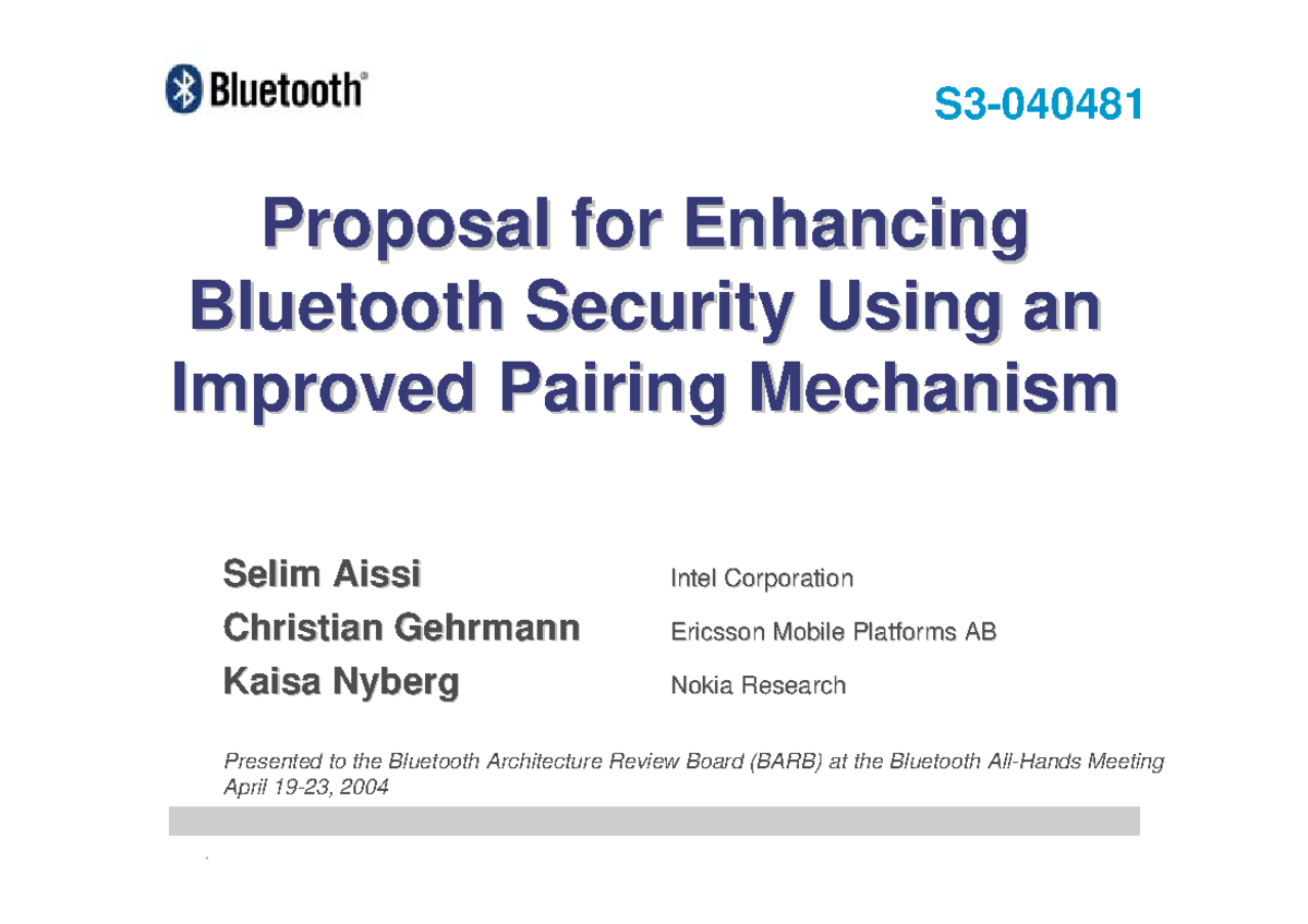 S3-040481 - Seminar topic description - . Proposal for Enhancing Proposal for Enhancing ...