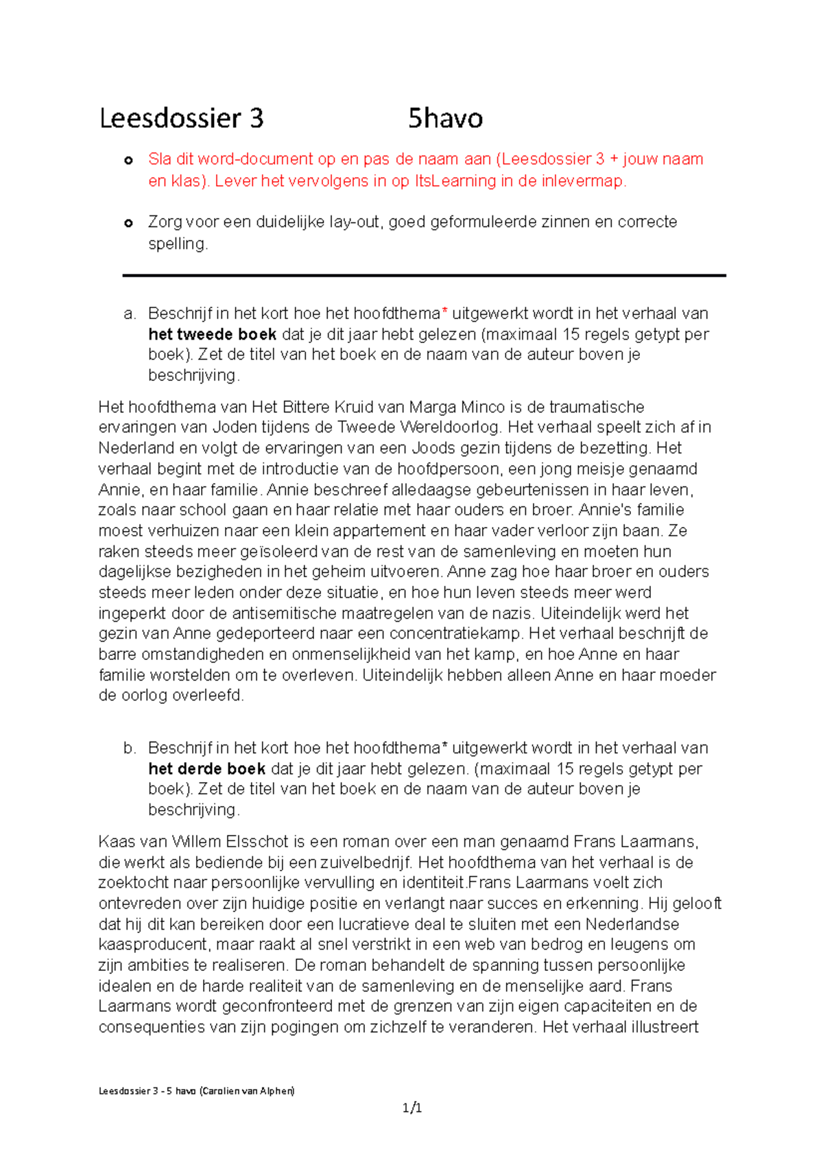 5H Leesdossier 3 - dqwedqwdweqdqw - Leesdossier 3 5havo o Sla dit word ...