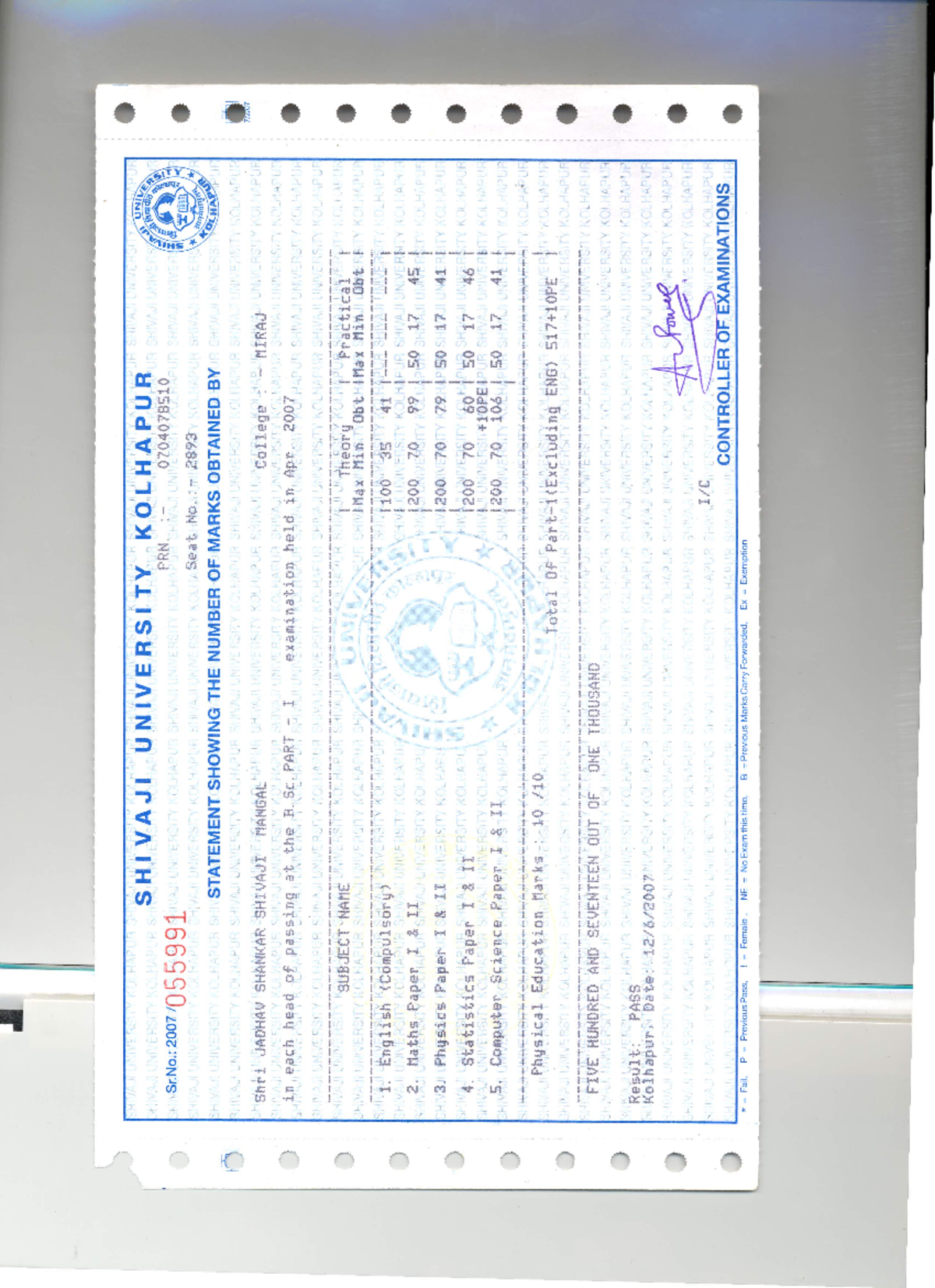 Graduation mark sheet and certificate - Computer science - Studocu