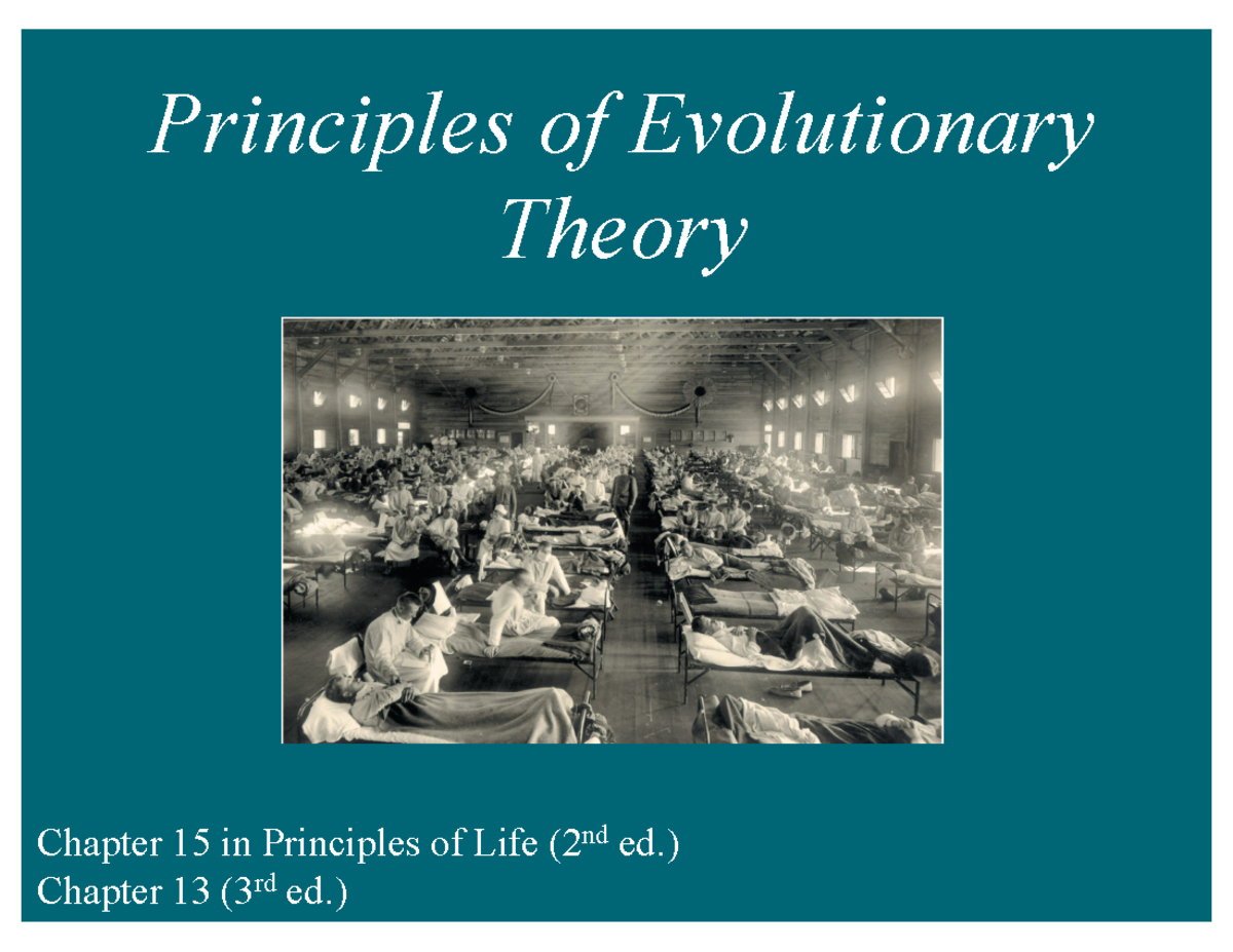 Principles of Evolutionary Theory - Principles of Evolutionary Theory ...