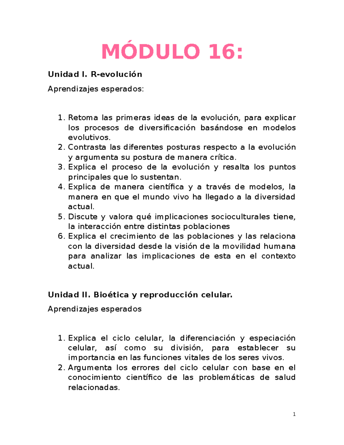 Modulo 16- Temas - MÓDULO 16: Unidad I. Aprendizajes esperados: 1 ...