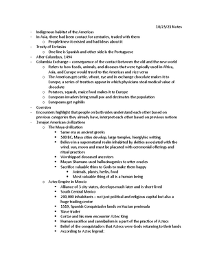 11:10 - Lecture Notes - 11/10 Ross’s Notes Religion and the Making of ...