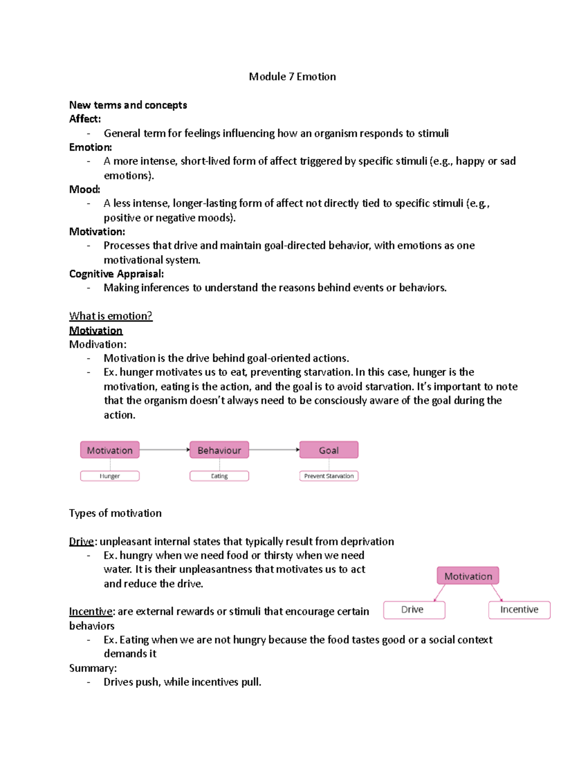 Module 7 Emotion - Module 7 Emotion New terms and concepts Affect ...